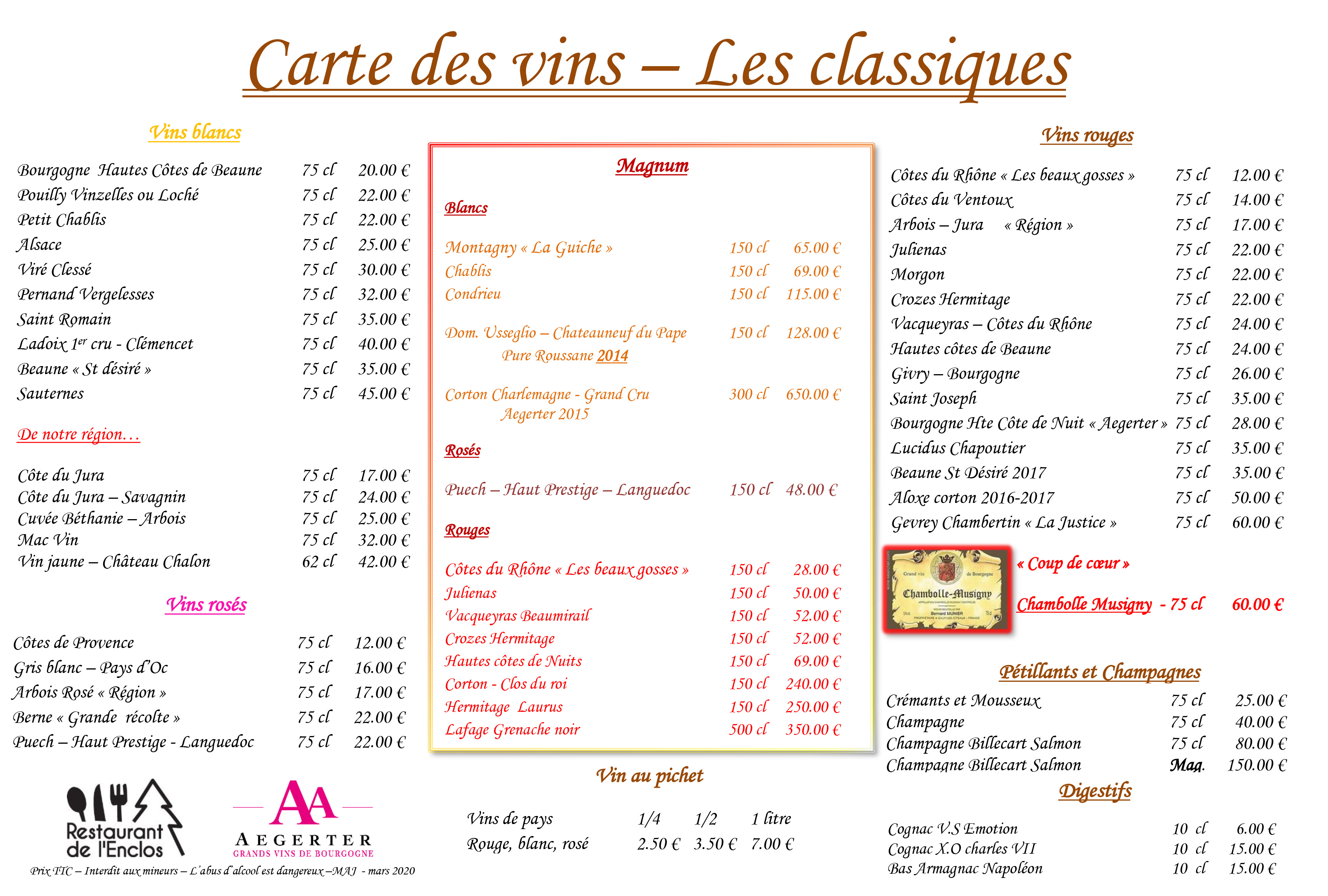 Restaurant Besançon Lausanne et Genève